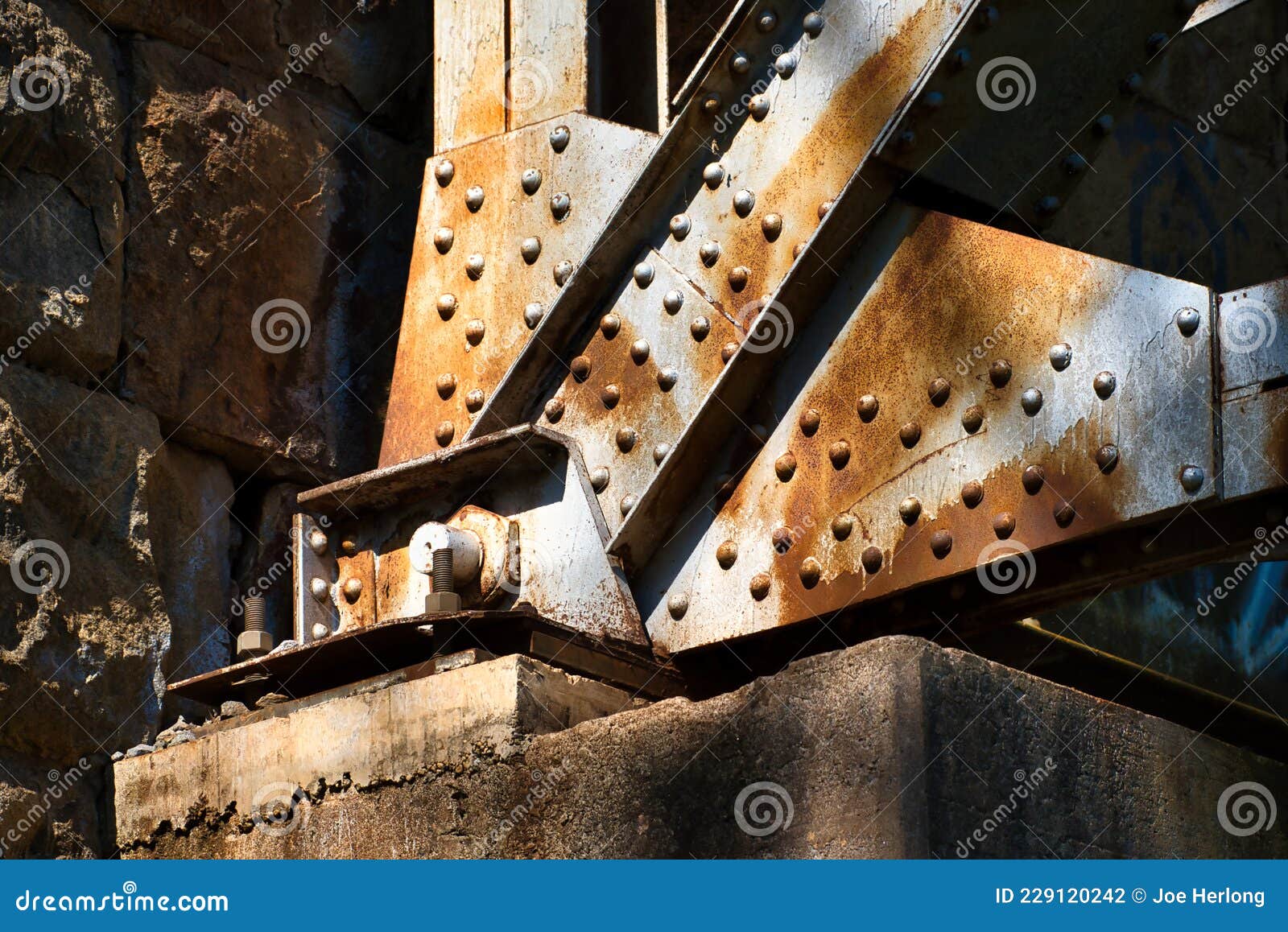 The Base of a Large Train Trestle. Stock Photo - Image of train, base ...