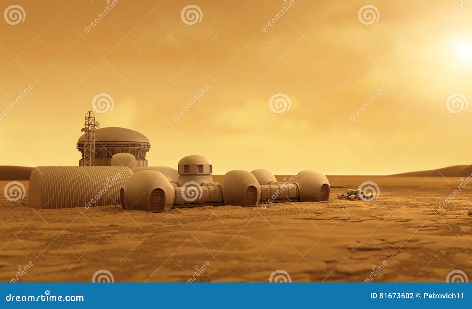 Base on Mars stock illustration. Illustration of desert - 81673602