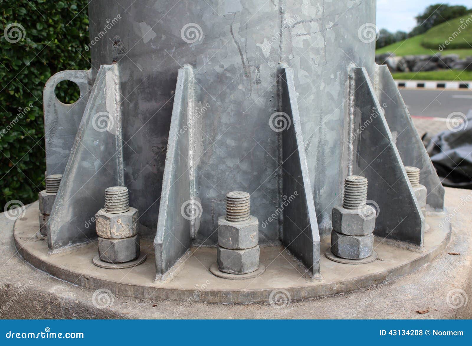 Metal Pillar Structure Of Modern Office Architecture Glass Roof Royalty ...