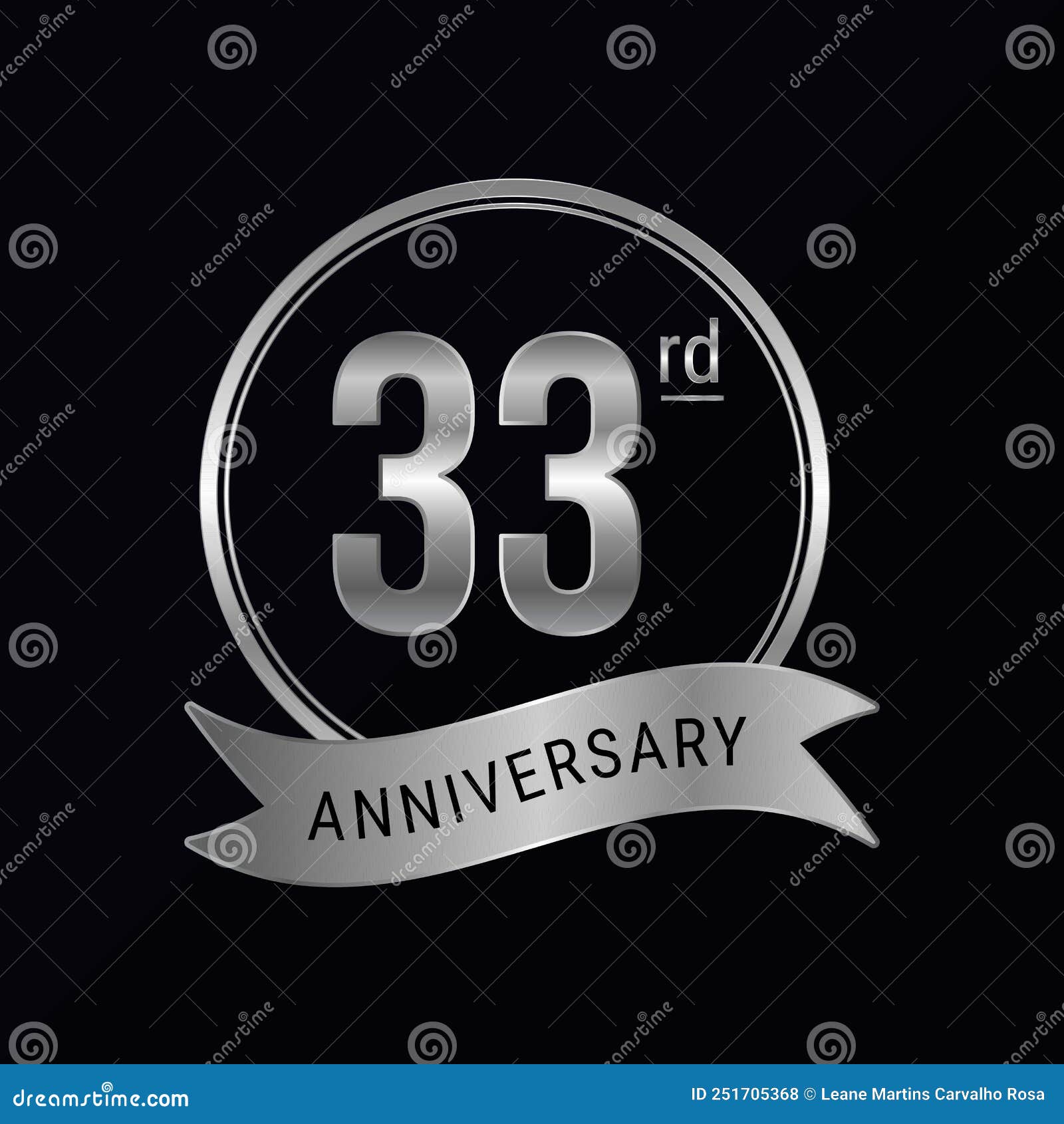 33rd Anniversary Logo Silver Color for Celebration Event Wedding ...