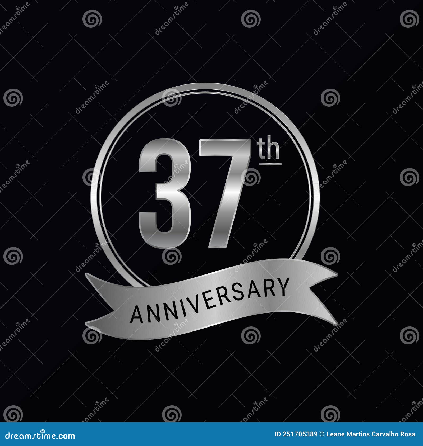 37th Anniversary Logo Silver Color for Celebration Event Wedding ...