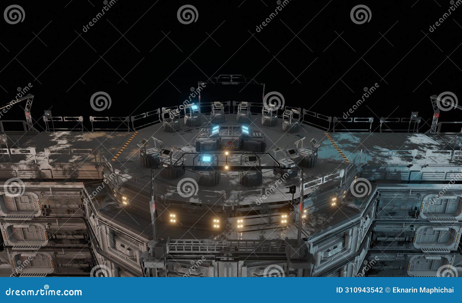 Base of Operations Main Computer Center Headquarter Stock Illustration ...