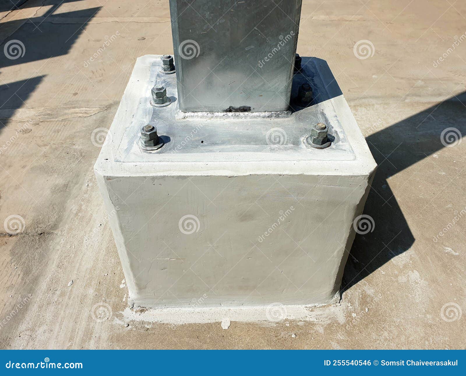Base Plate Connection for Steel Structure Stock Photo - Image of modern ...