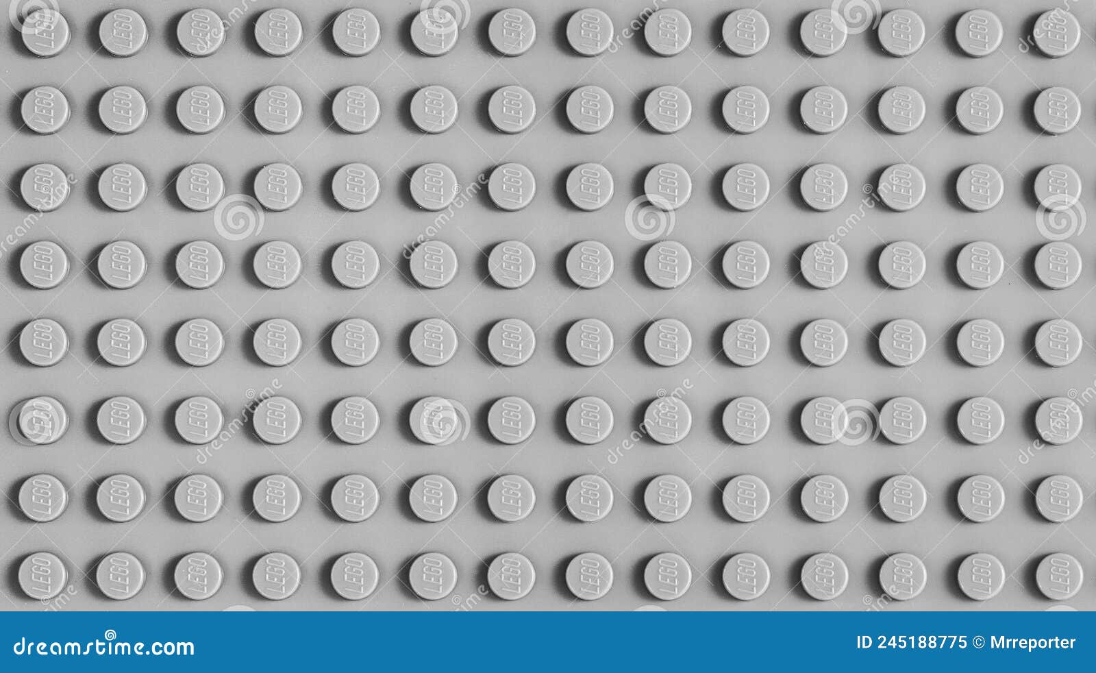 Base Plate of Lego Constructor, Grey Closeup Texture Editorial Image ...
