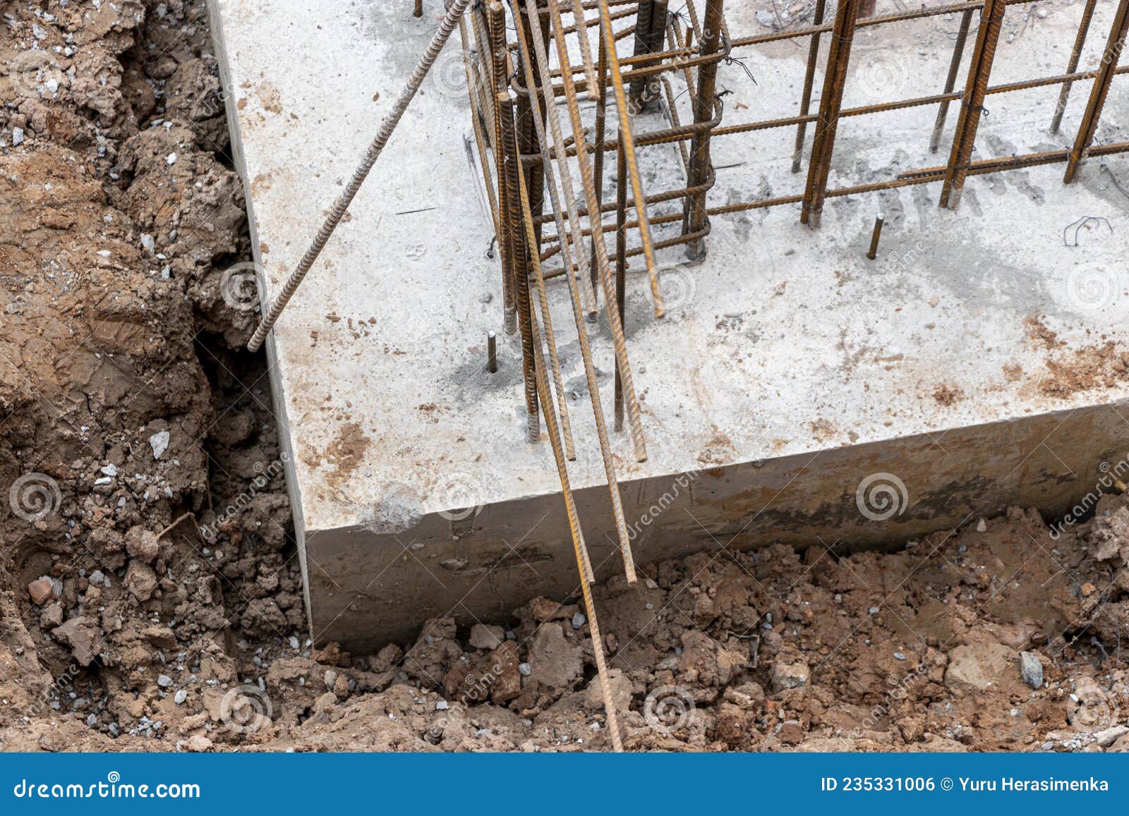 Base Plate. Pit Formation of Grillage is Completed. Forms Formwork ...