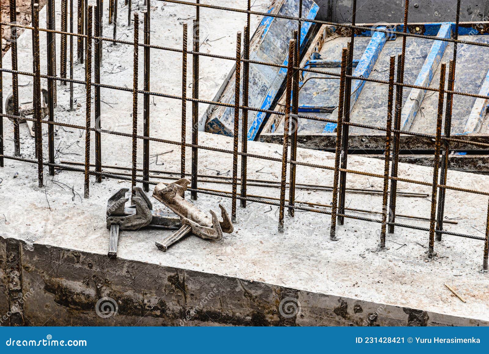 Base Plate. Pit Formation of Grillage is Completed. Forms Formwork ...