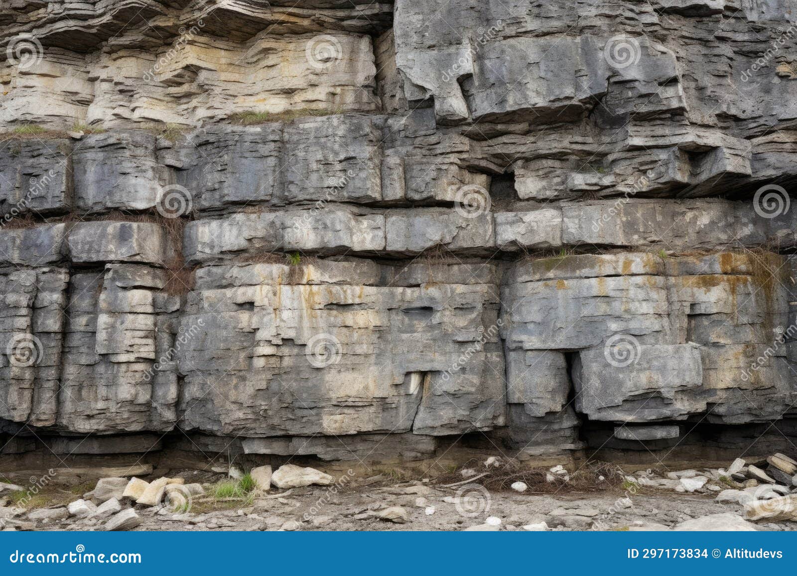 Base Portion of a Dilapidated Rock Wall Stock Photo - Image of material ...