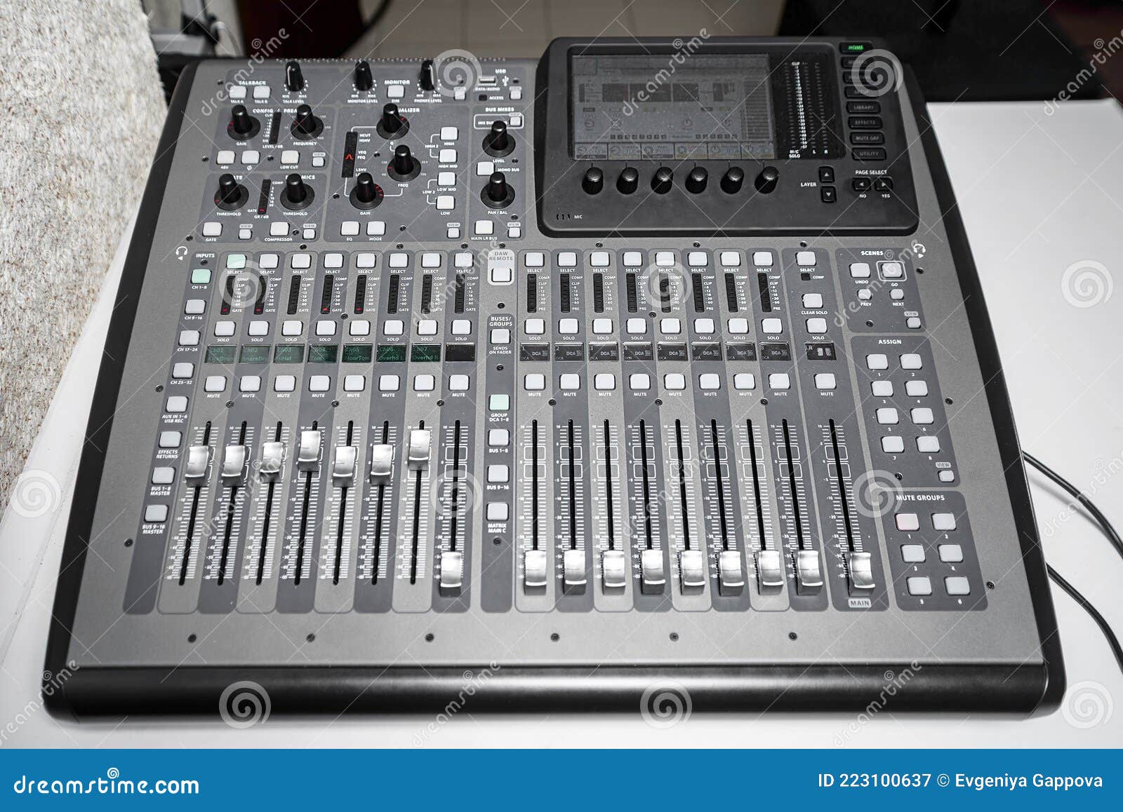 Base Professional Audio Mixing Console. Sound Mixing Board Editorial ...