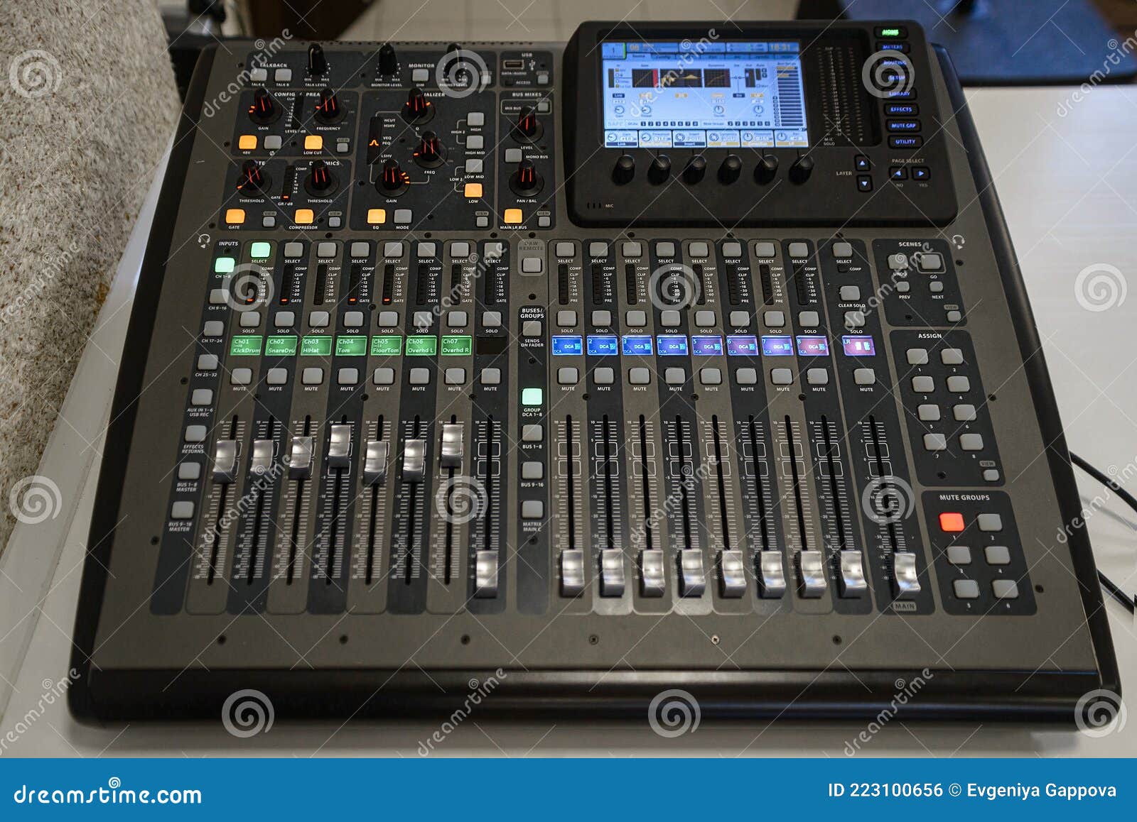 Base Professional Audio Mixing Console. Sound Mixing Board Editorial ...