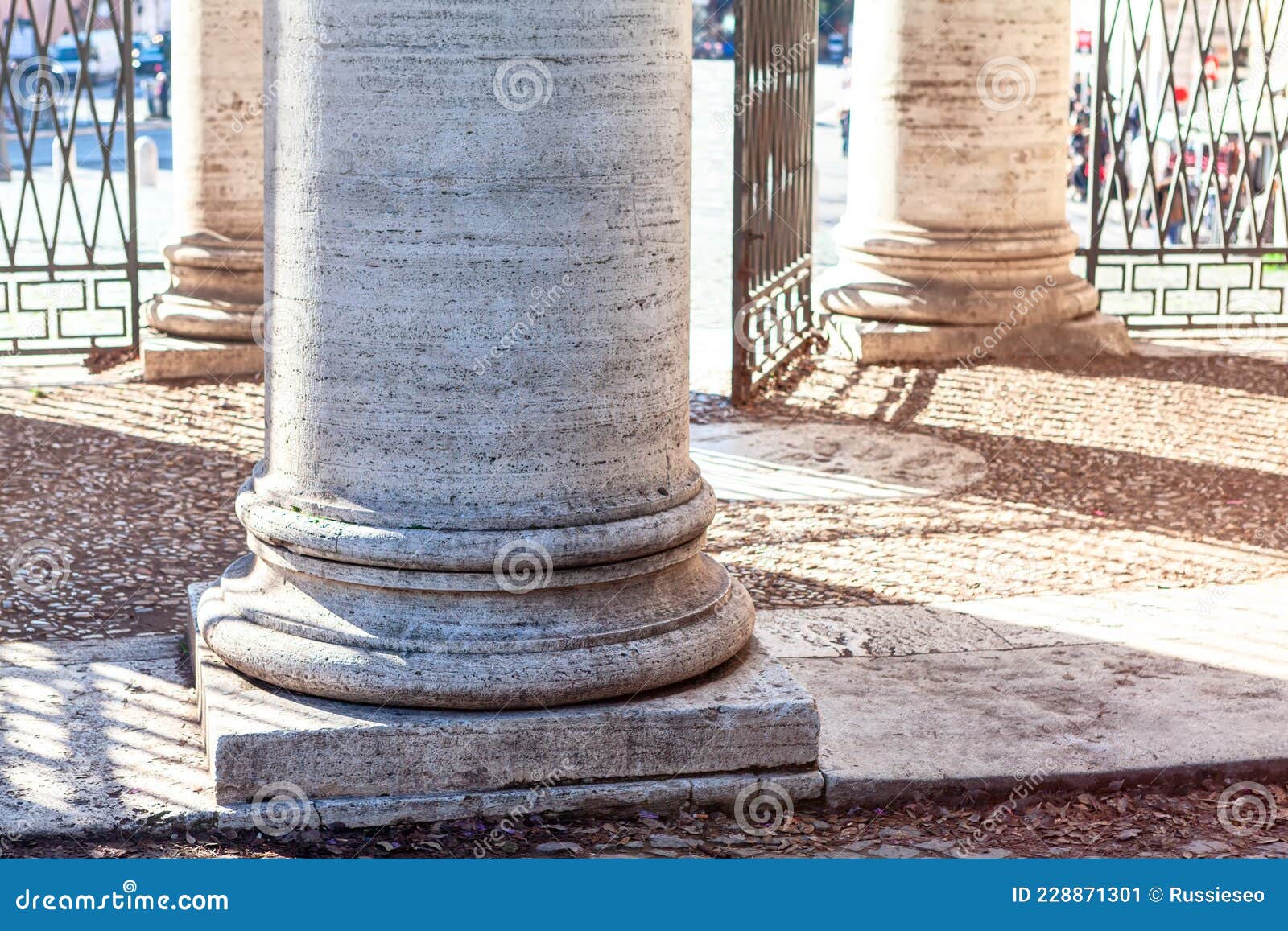 Base of Roman Columns stock image. Image of classical - 228871301