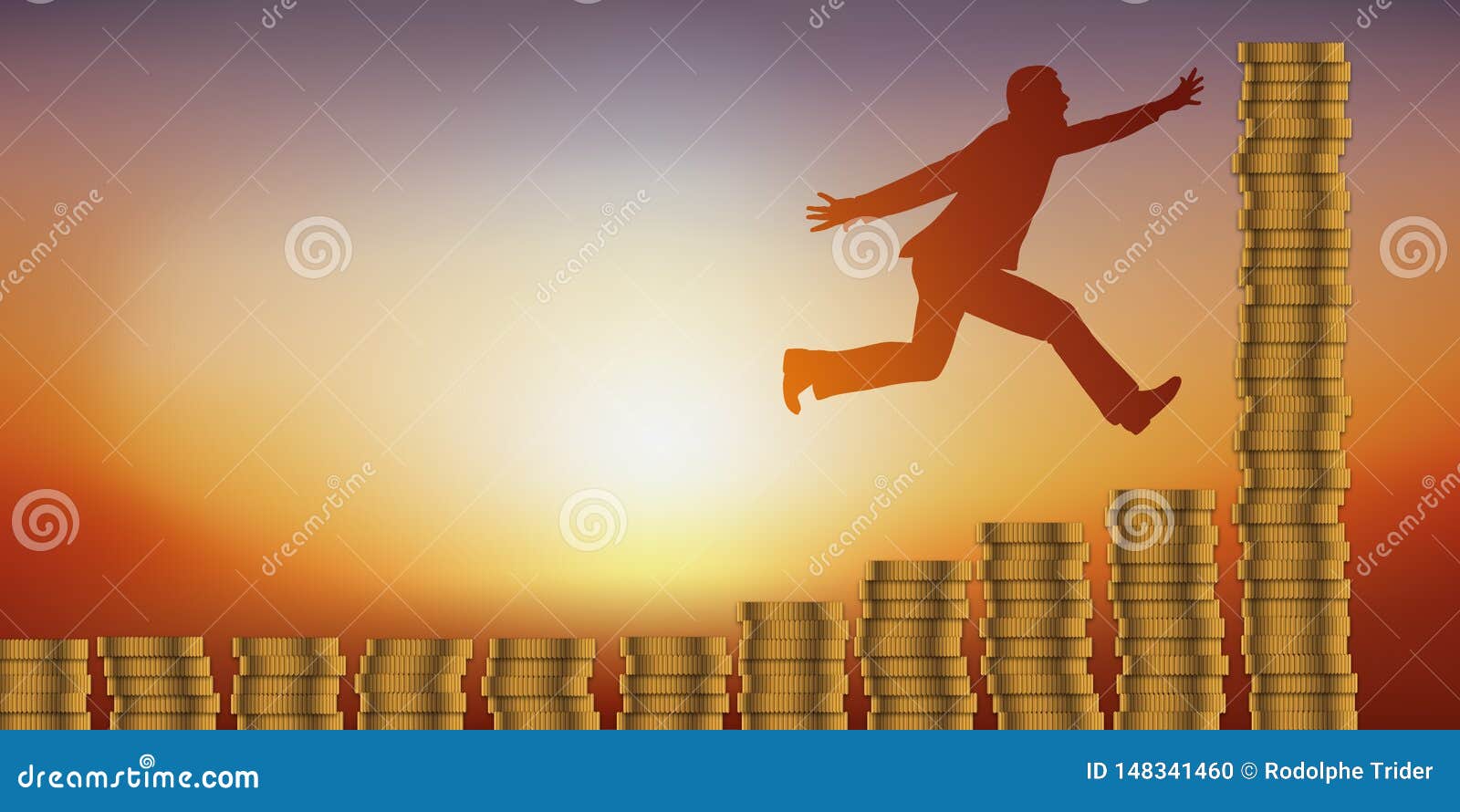 Obsession Ladder That Leads To Success High In The Sky, To Symbolize ...