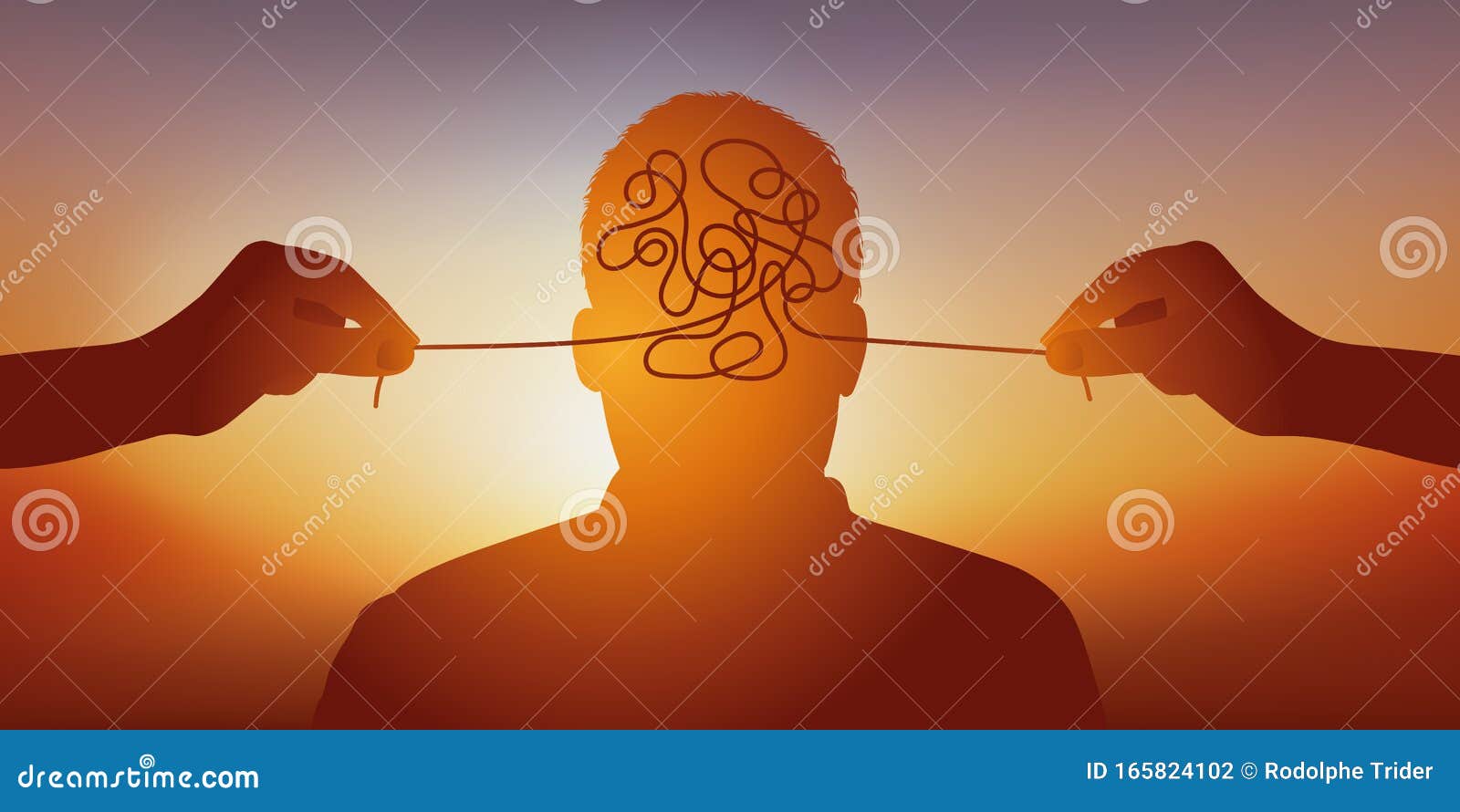 Concept of Mental Health with the Symbol of a Man Cared for His ...