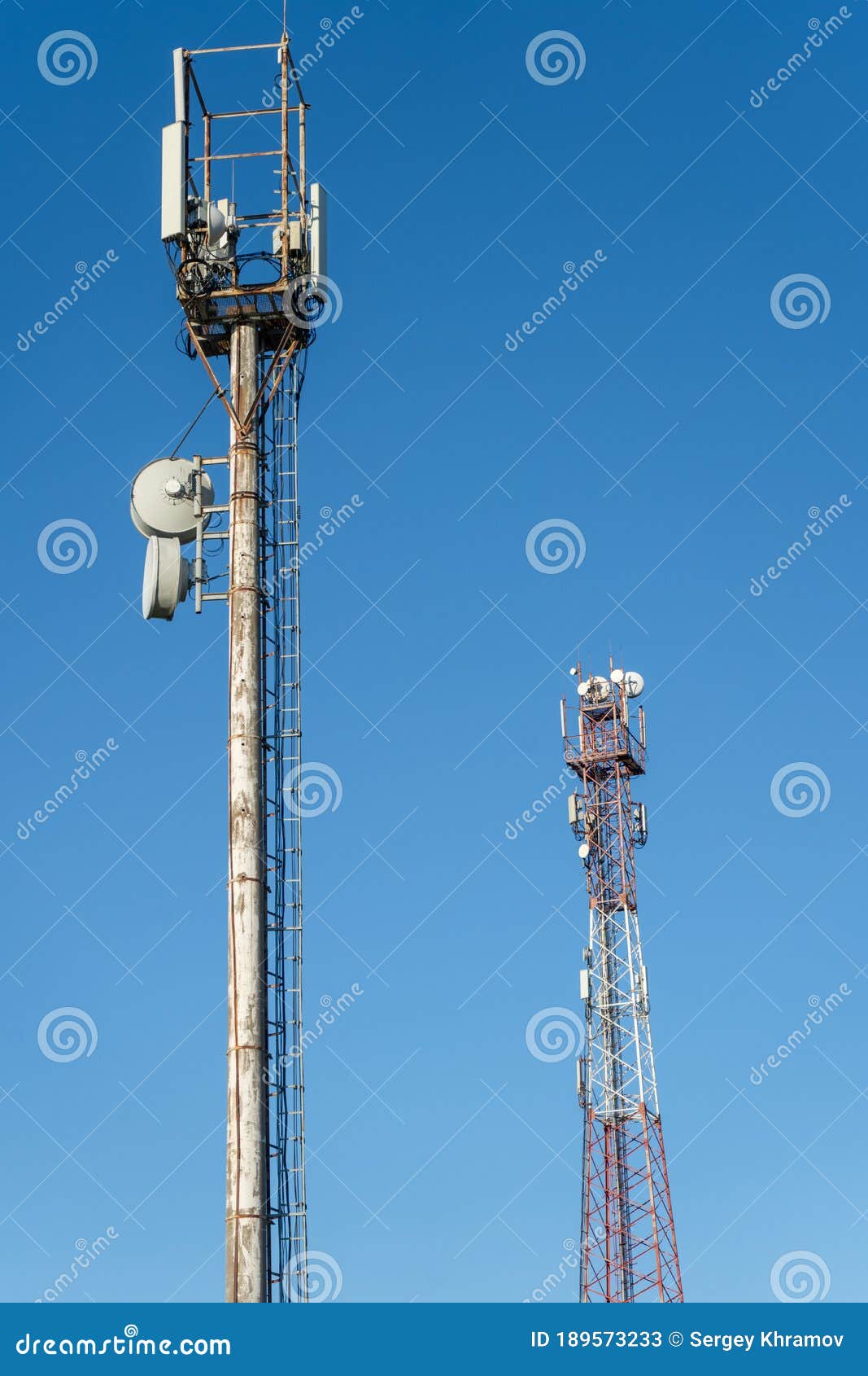 Base Station of Mobile Communication, Blue Sky Stock Image - Image of ...