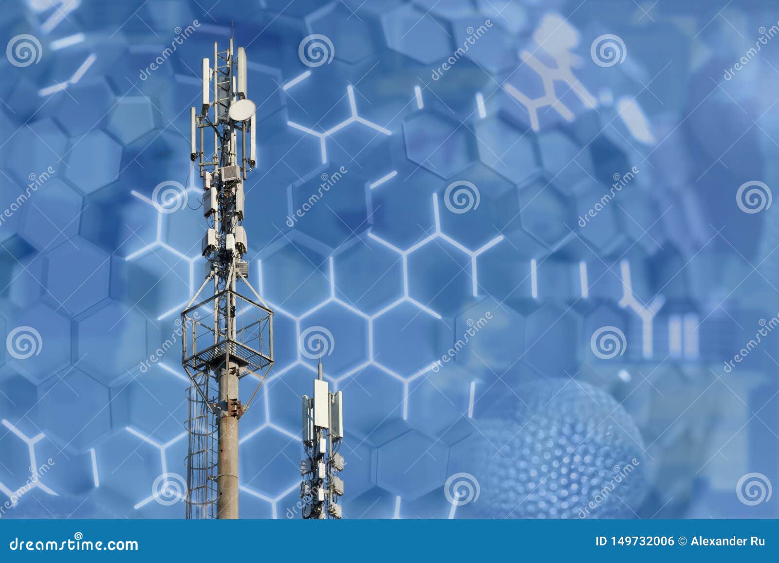 Base Station Network Operator. 5G Stock Photo - Image of connection ...