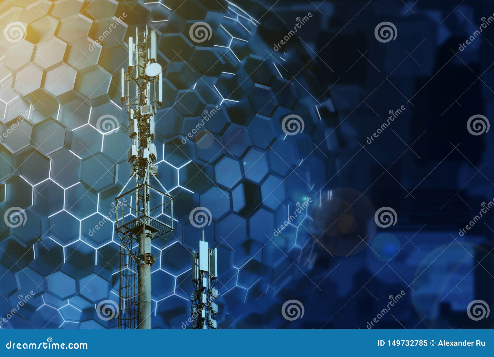 Base Station Network Operator. 5G Stock Image - Image of dish, business ...