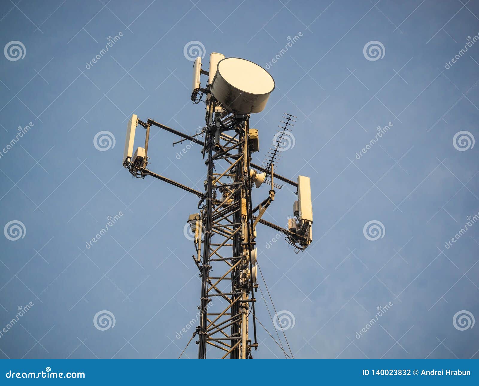 Base Station or Base Transceiver Station. Telecommunication Tower ...