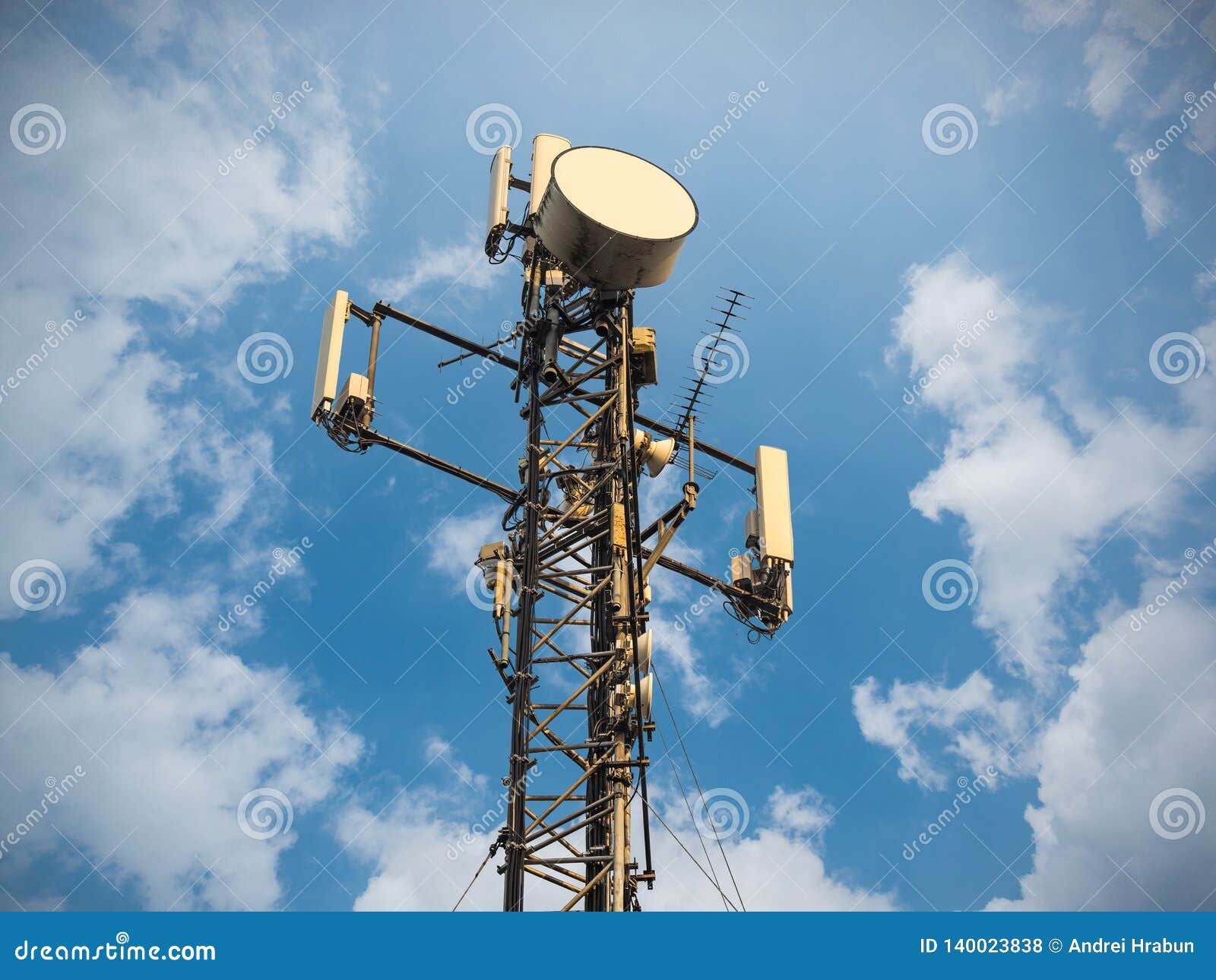 Base Station or Base Transceiver Station. Telecommunication Tower ...