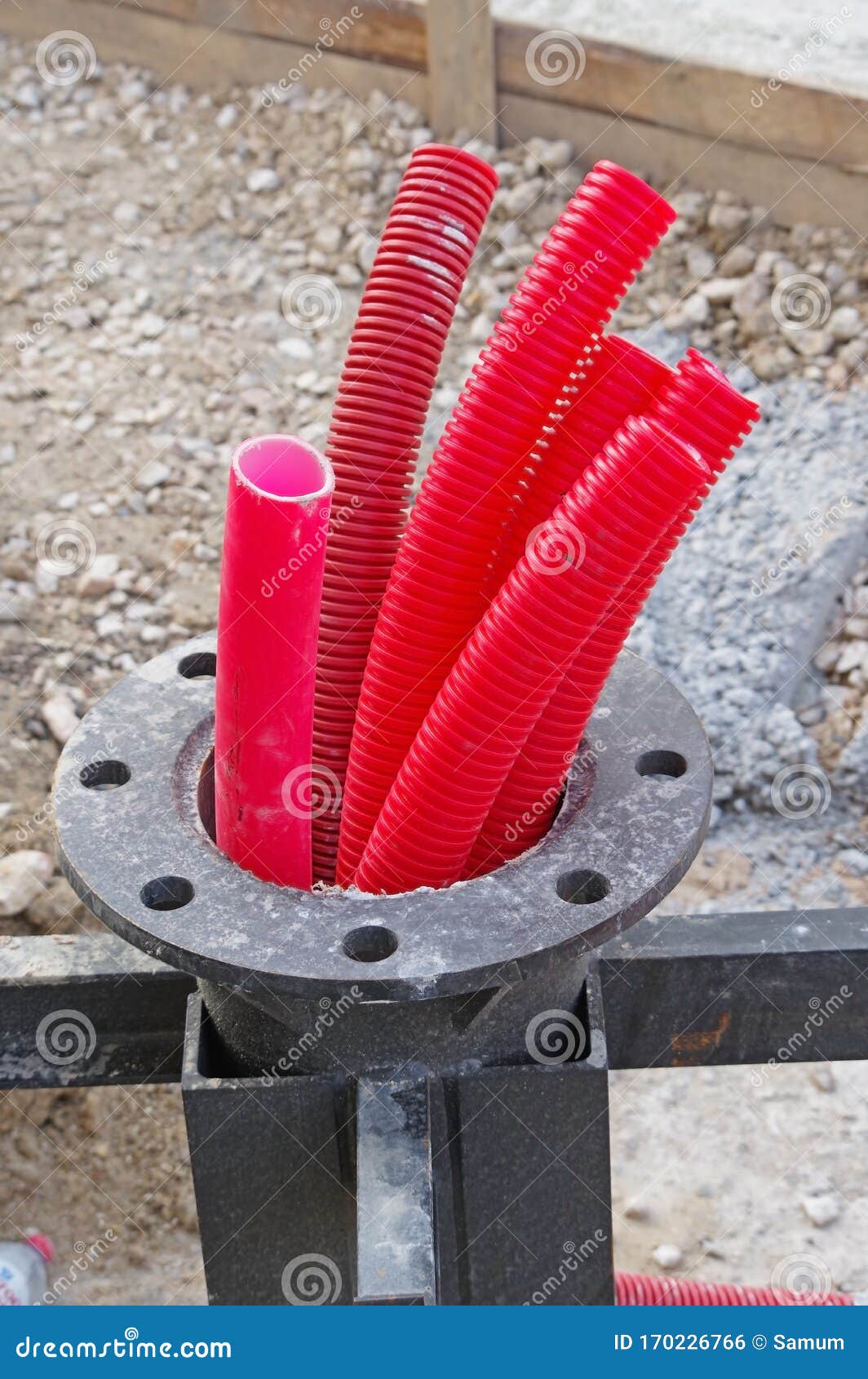 The Base of the Support of the Column of Street Lighting Stock Photo ...