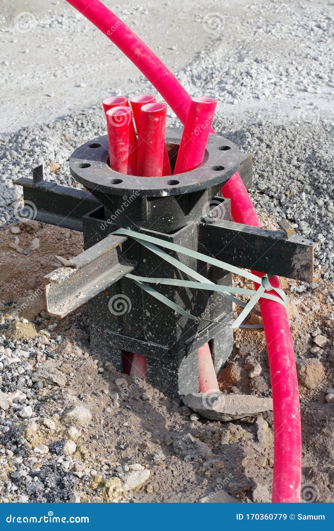 The Base of the Support of the Column of Street Lighting Stock Image ...