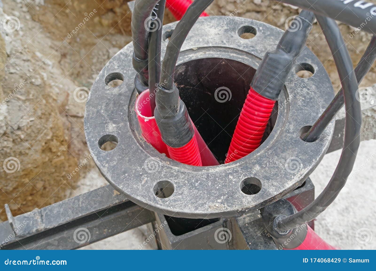 The Base of the Support of the Column of Street Lighting Stock Image ...