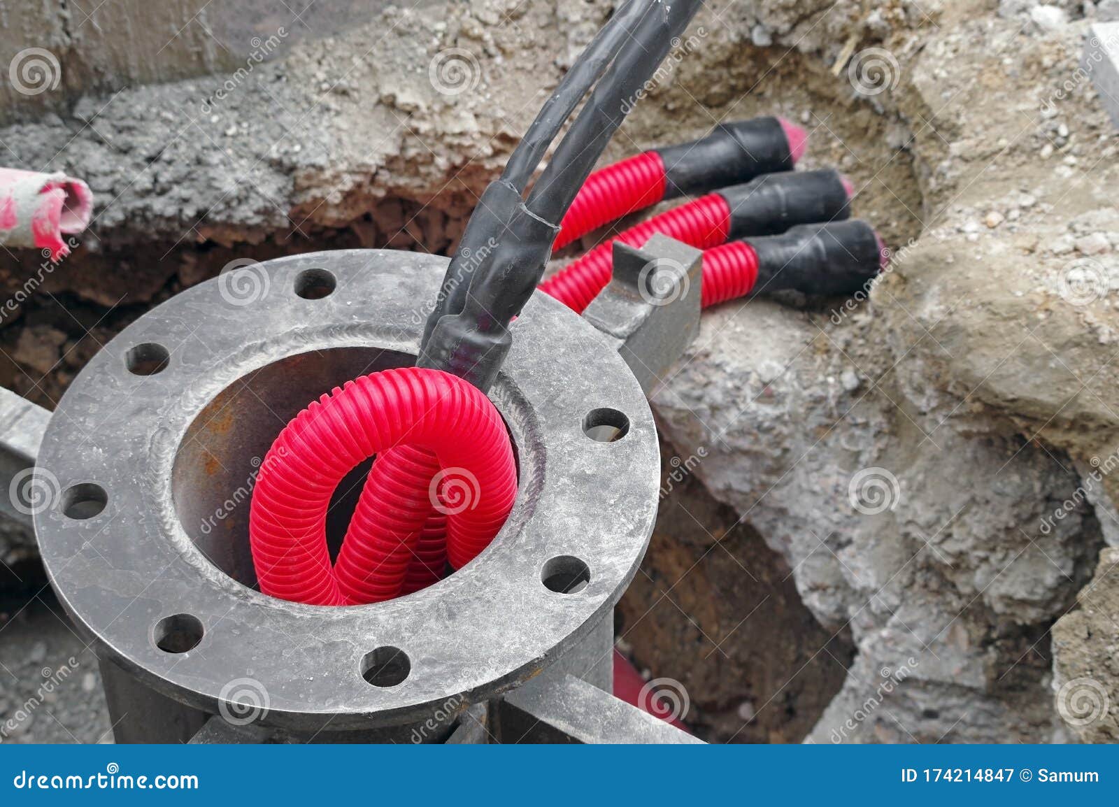 The Base of the Support of the Column of Street Lighting Stock Image ...