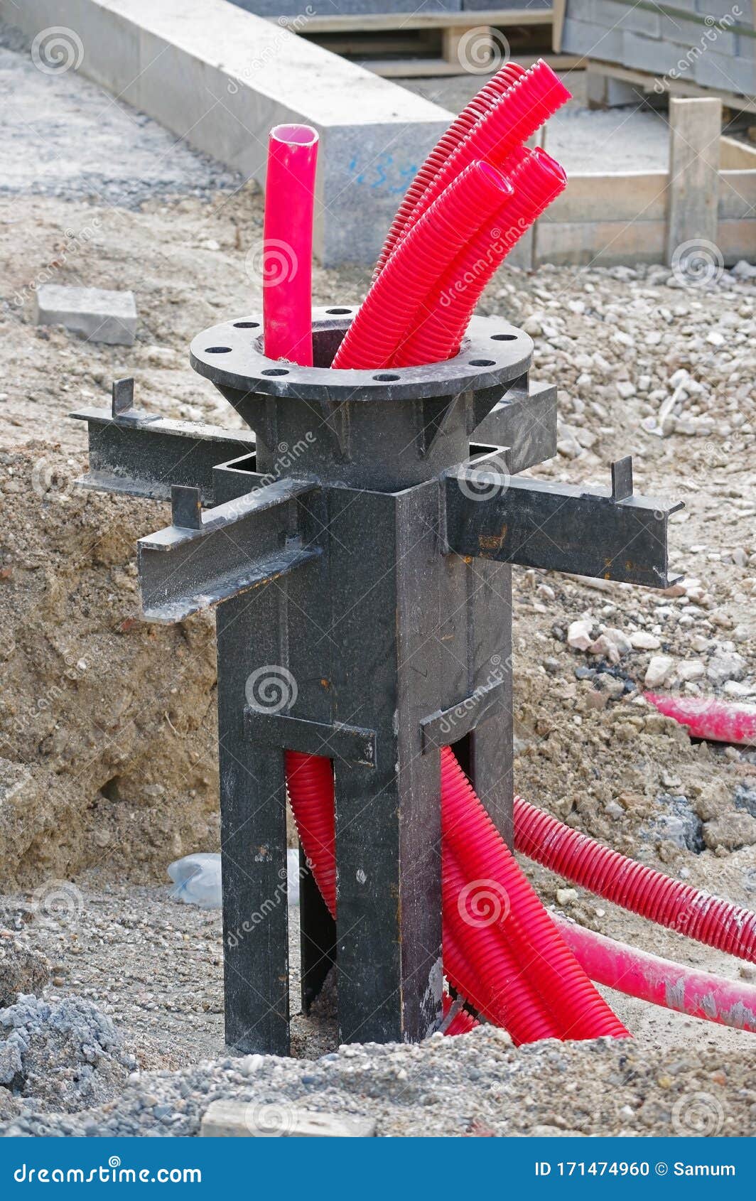 The Base of the Support of the Column of Street Lighting Stock Photo ...