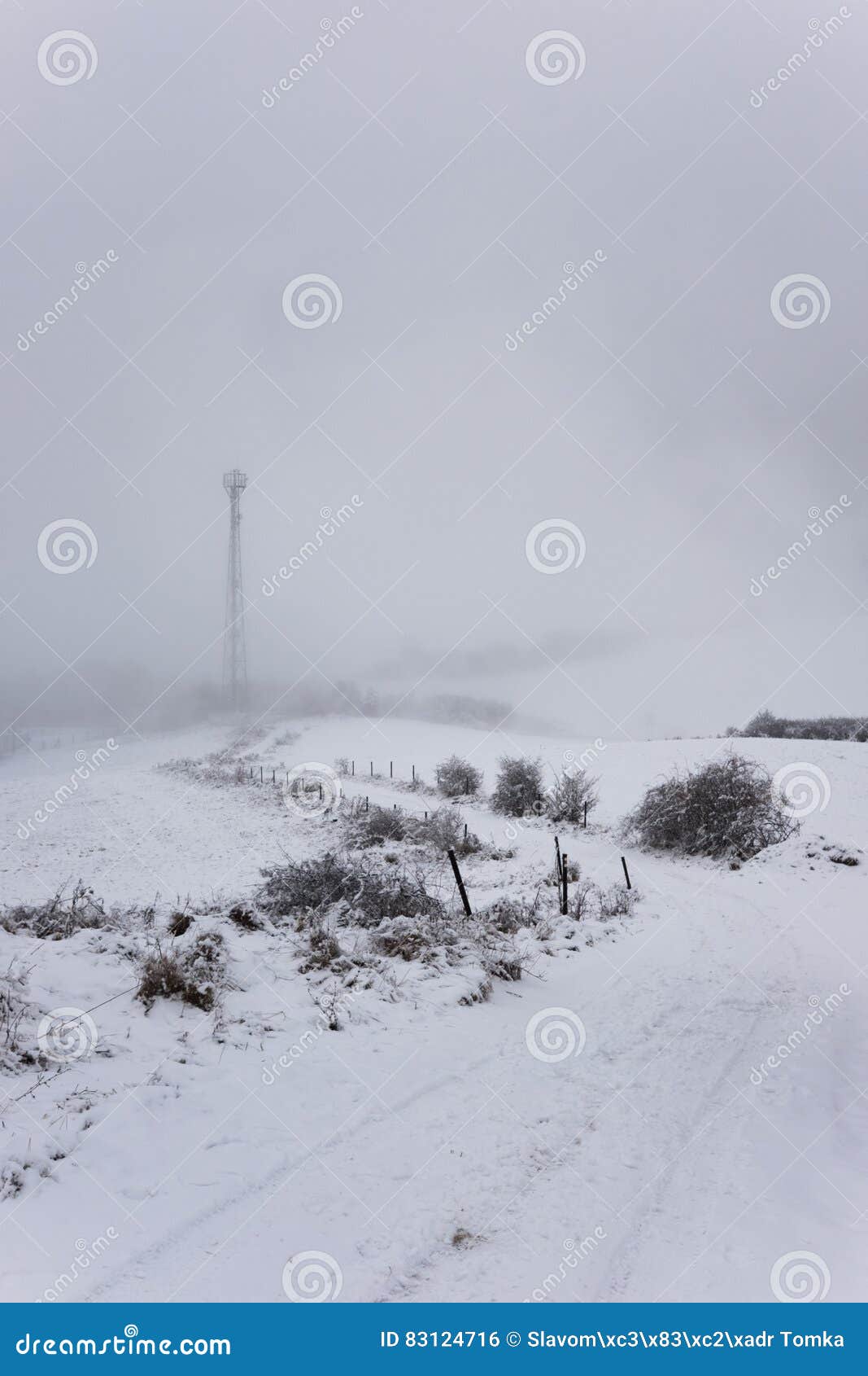 Base Transceiver Station in the Snow Storm Stock Photo - Image of ...