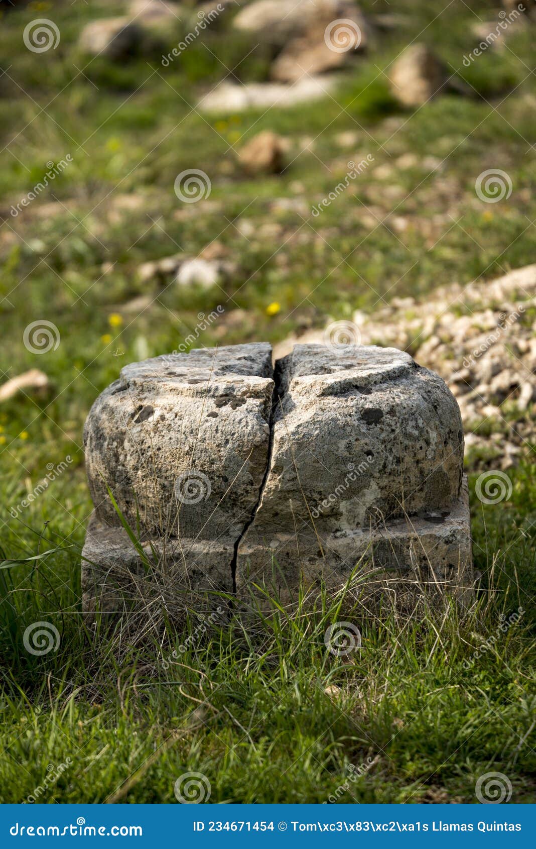 Base Of A Greek Stone Column At The Parthenon Of Acropolis In Athens ...