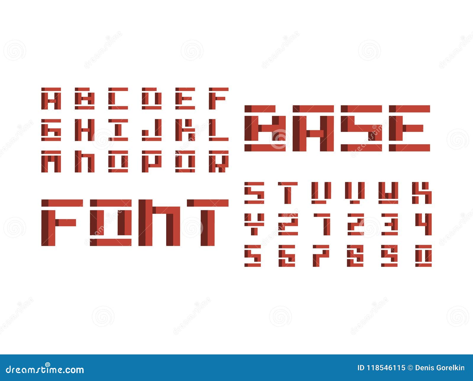 Base Volume Font. Vector Alphabet Stock Vector - Illustration of shadow ...