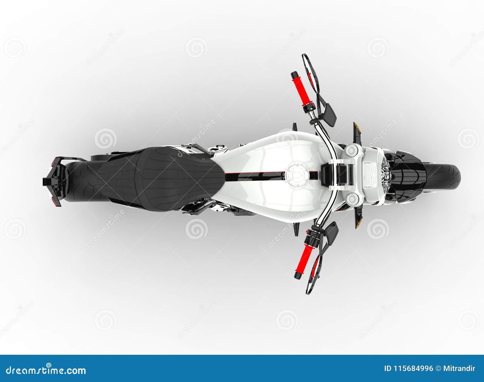 Base White Modern Powerful Motorcycle - Top Down View Stock Photo ...