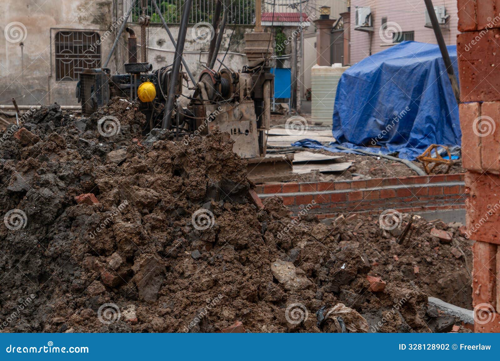 Base Works of Construstion Site of a New House Stock Photo - Image of ...