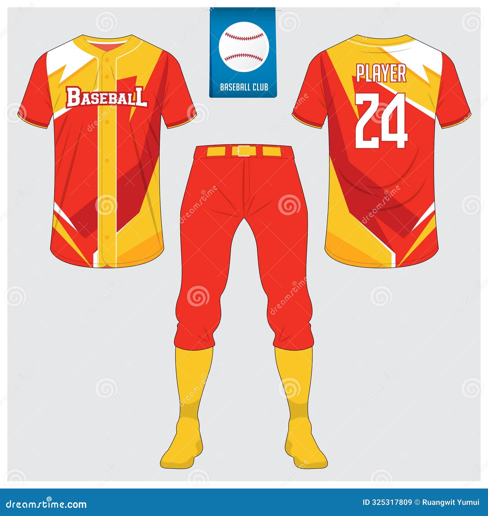Baseball Uniform or Baseball Jersey Mock Up. Sportswear, T-shirt Sport ...
