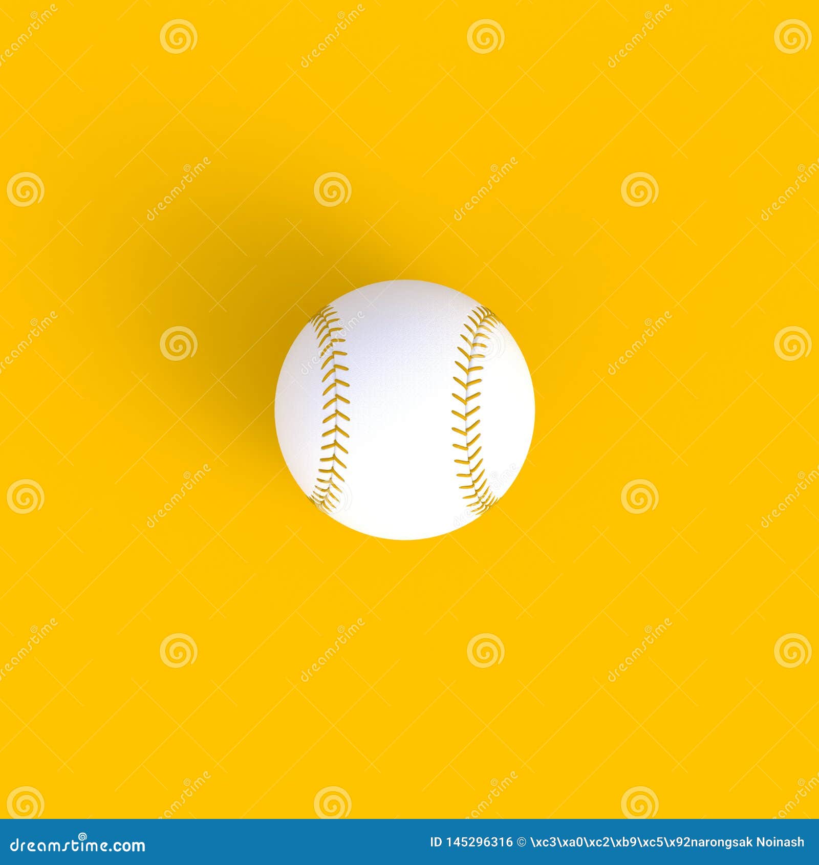 Baseball Abstract Minimal Yellow Background, Sport Concept Stock ...
