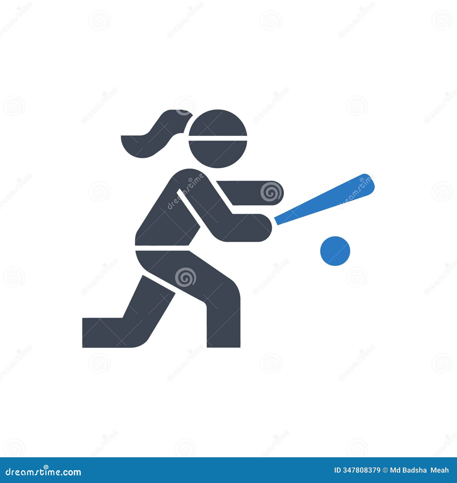 Baseball Action Icon stock vector. Illustration of symbol - 347808379