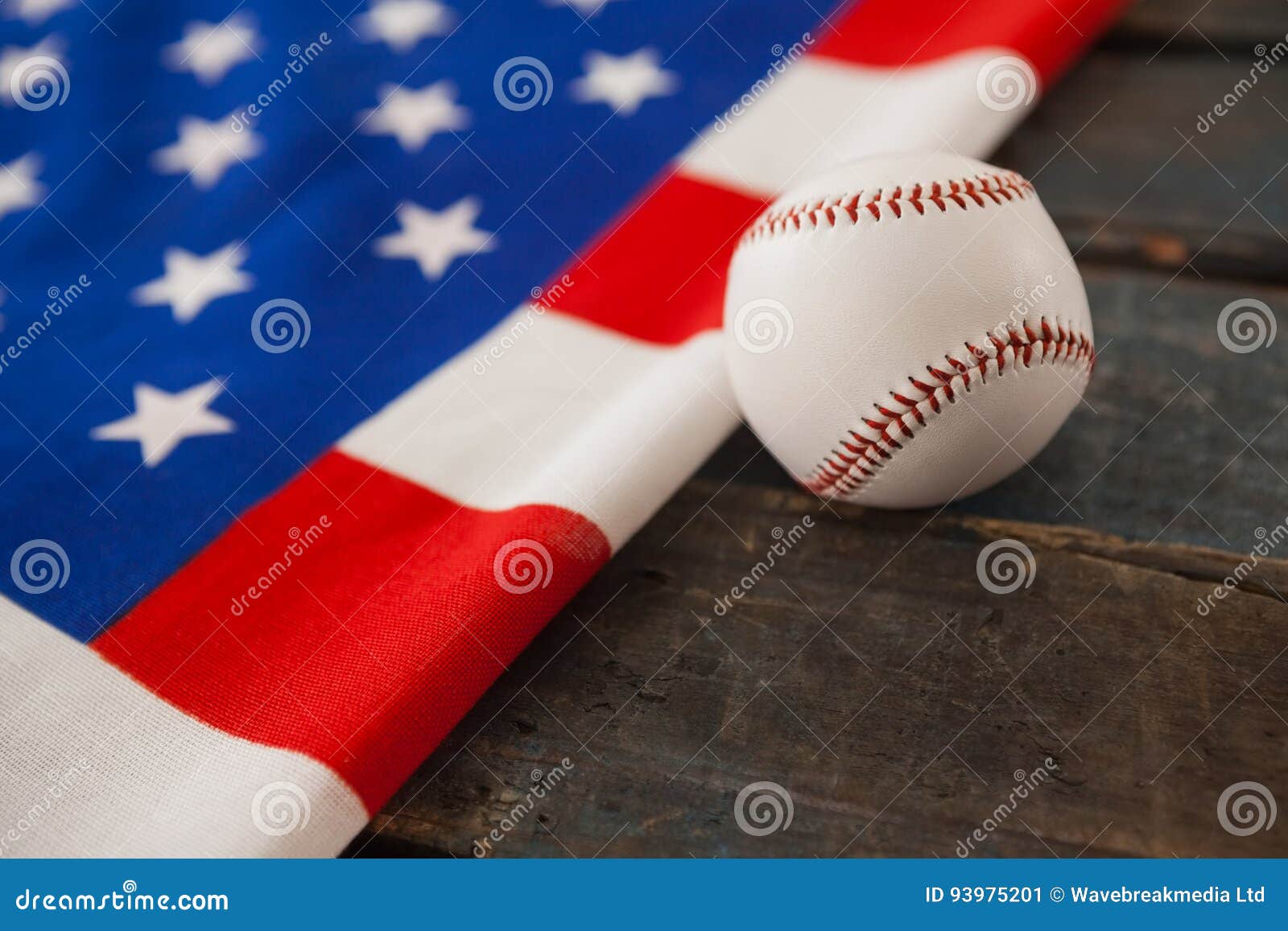 Baseball on an American Flag Stock Image - Image of celebration, ball ...