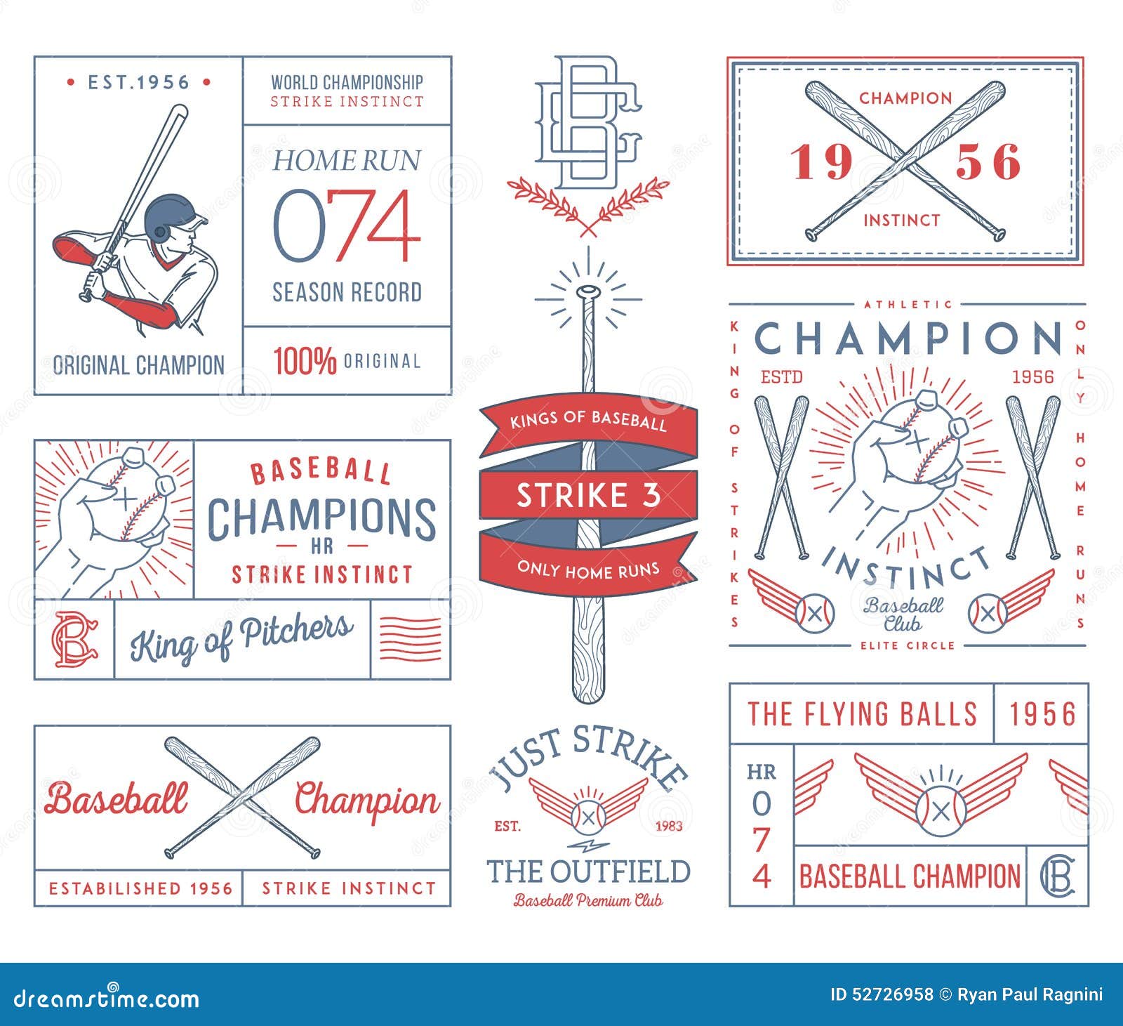 Baseball badges and icons stock illustration. Illustration of champion ...
