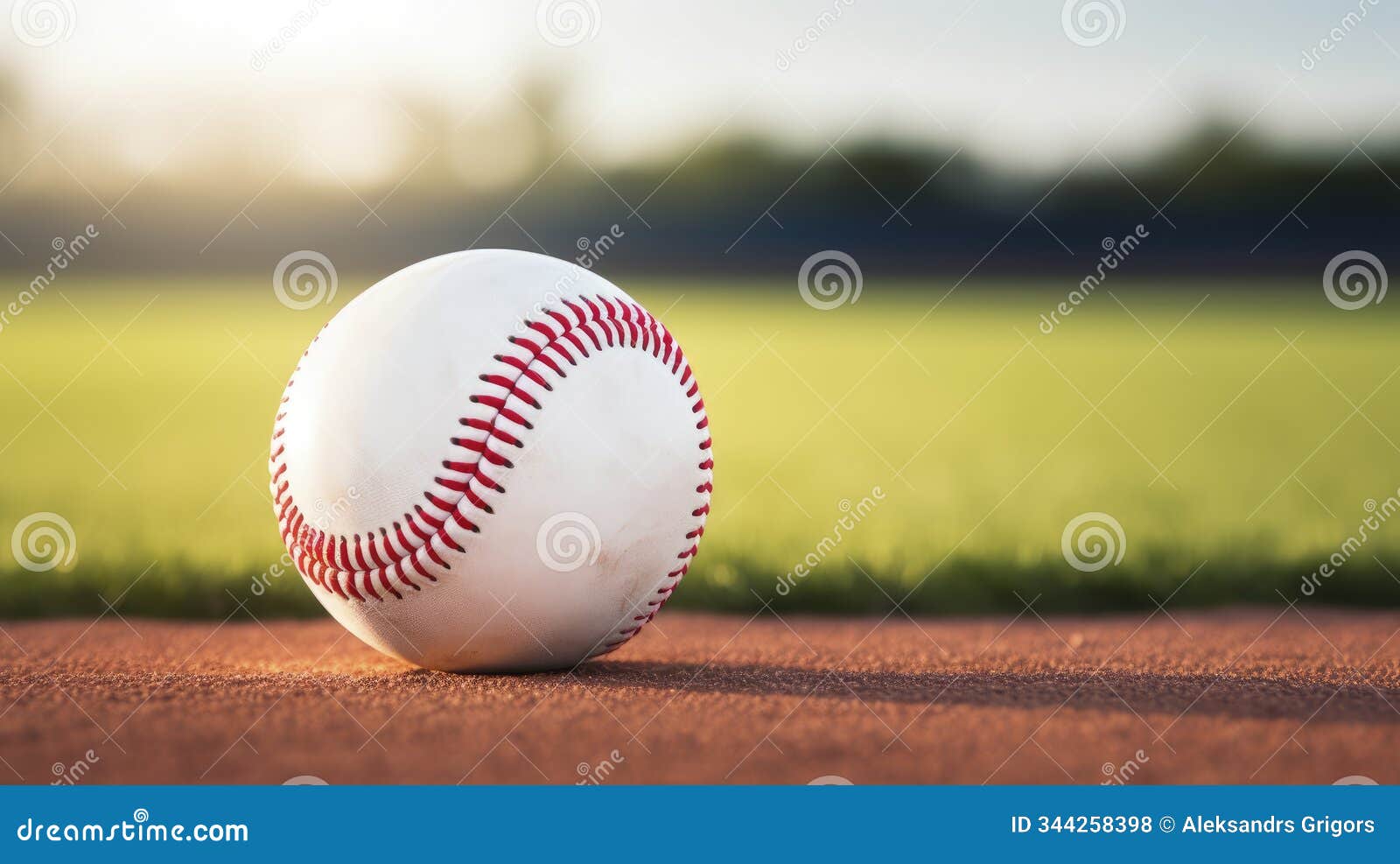 Baseball Ball and Bat on a Game Field Stadium Stock Photo - Image of ...