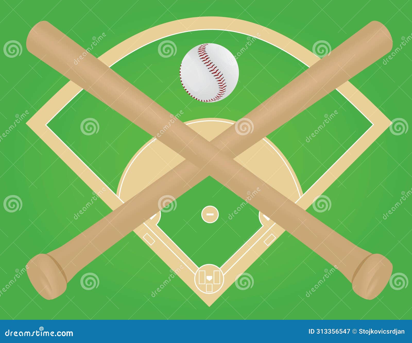 Baseball ball and bats stock vector. Illustration of leisure - 313356547
