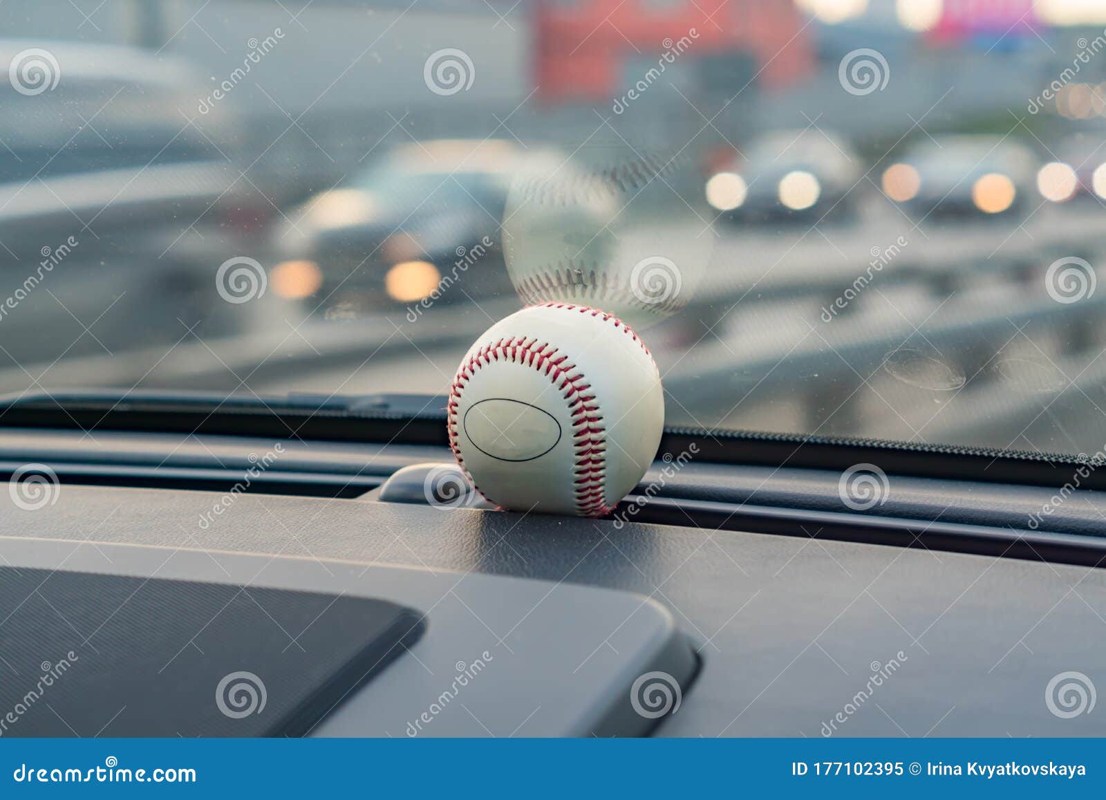 Baseball Ball in Car Interior Stock Image - Image of inside, vehicle ...