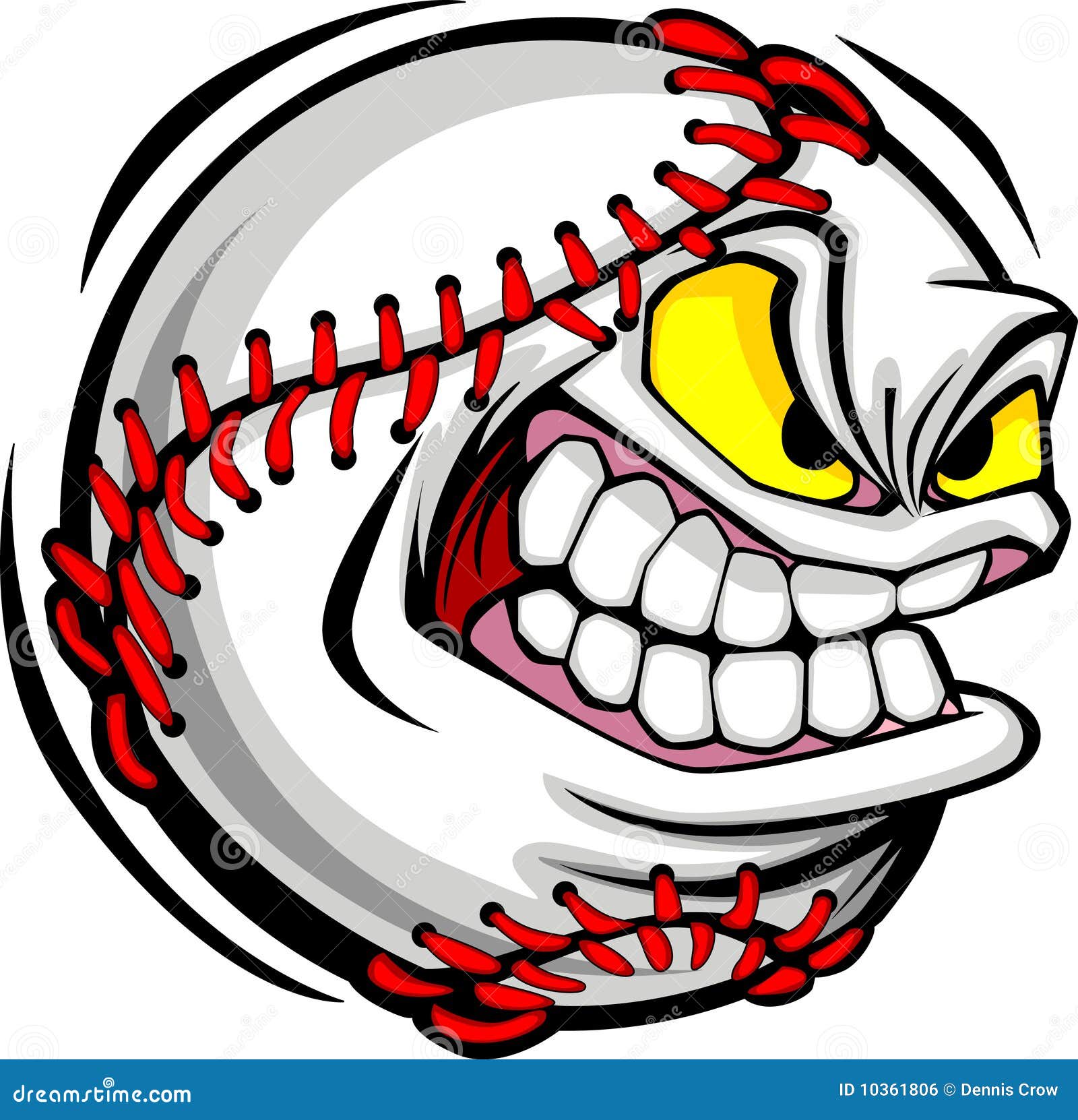 Baseball Ball Face Vector Image Stock Vector - Illustration of icons ...