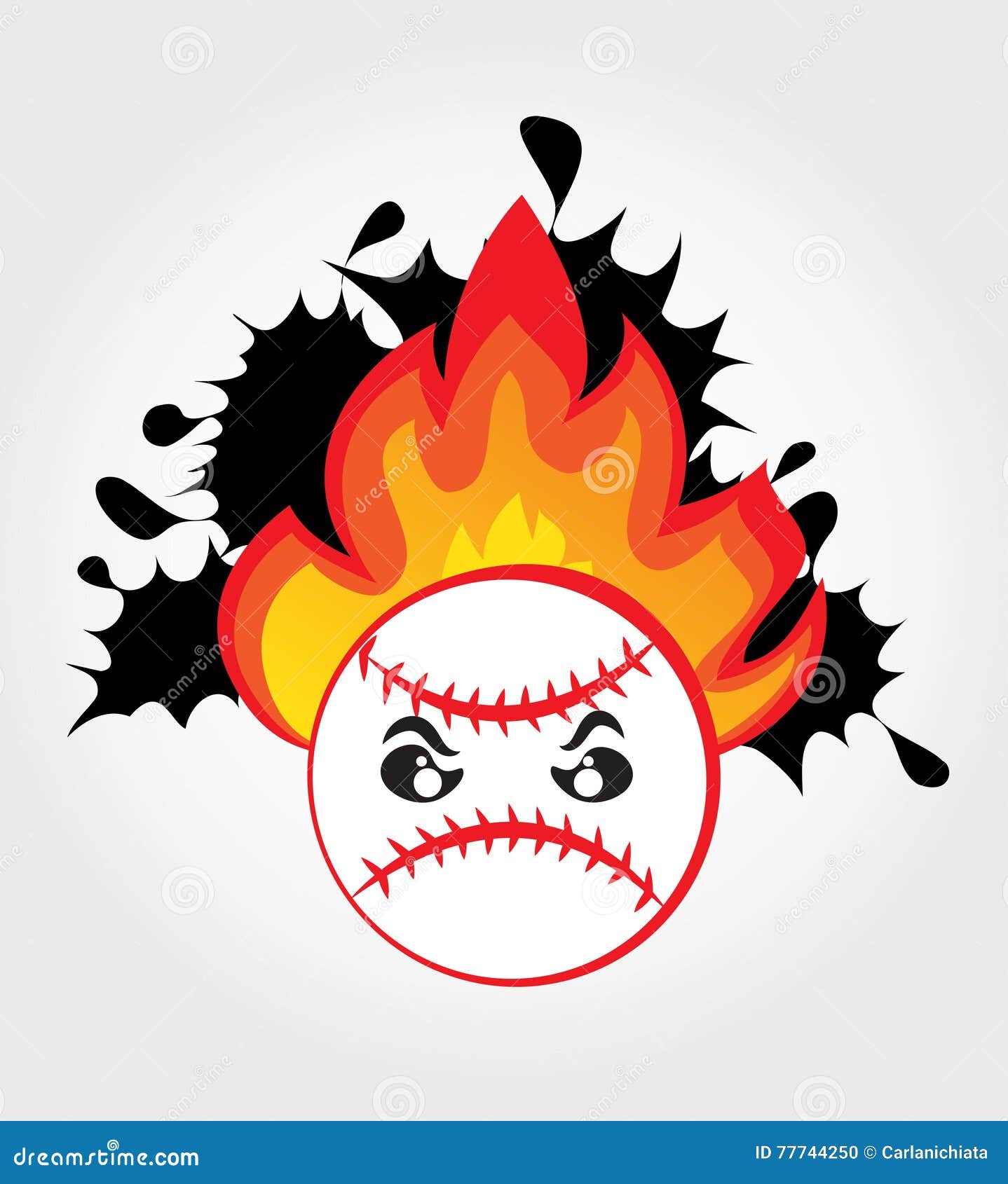 Crazy Baseball Mascot Vector Cartoon Illustration | CartoonDealer.com ...