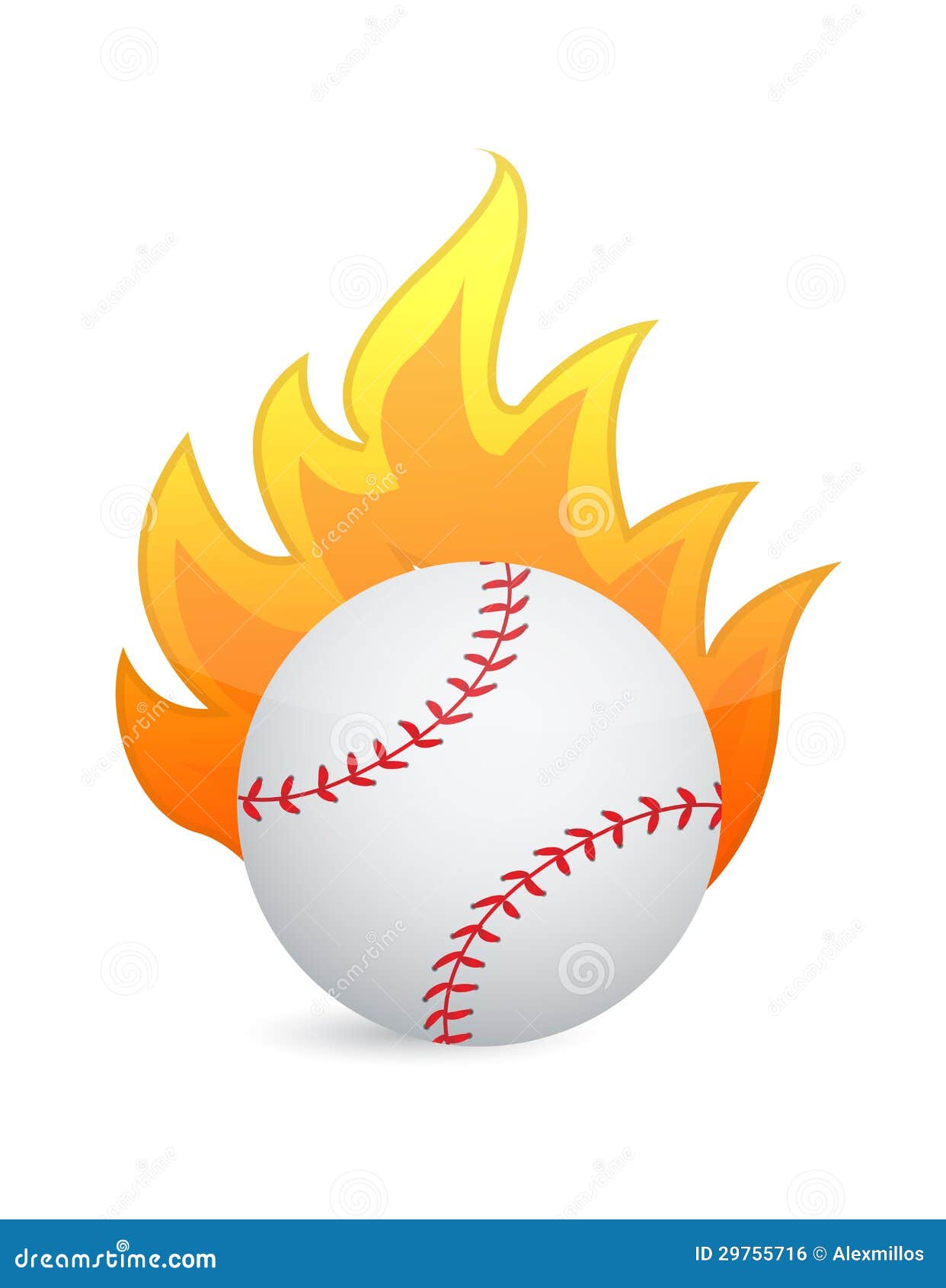 Baseball Ball in fire stock illustration. Illustration of fire - 29755716