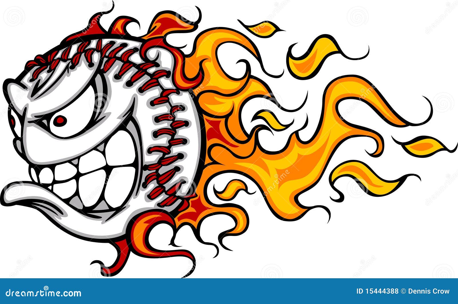 Baseball Ball Flaming Face Vector Image Royalty Free Stock Photos ...
