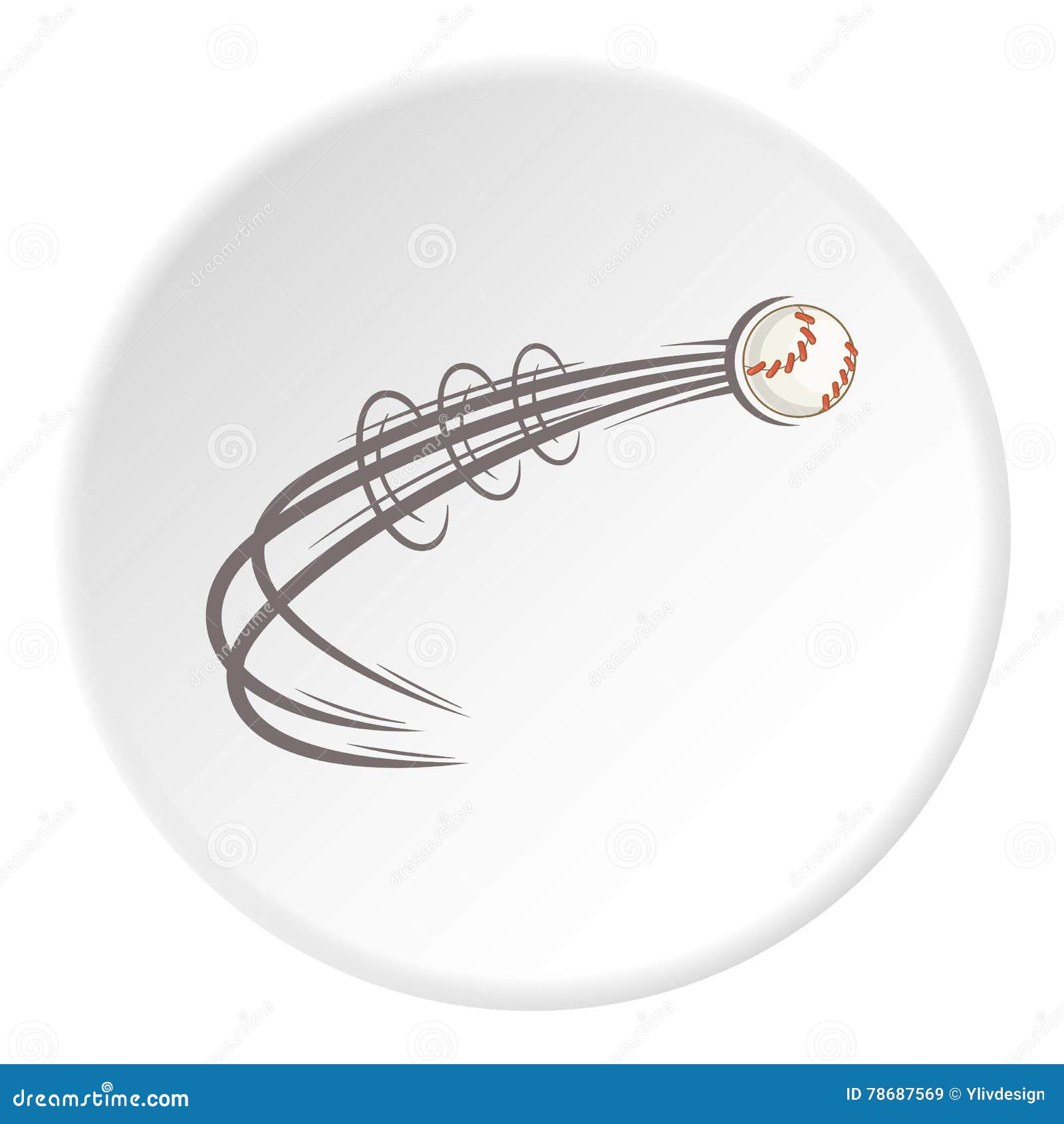 Baseball Ball Fly Icon, Cartoon Style Stock Vector - Illustration of ...