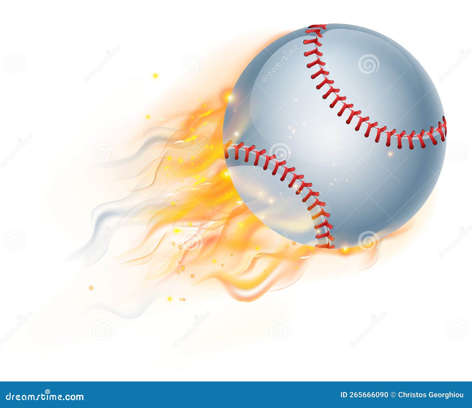 Baseball Ball with Flame or Fire Concept Stock Vector - Illustration of ...