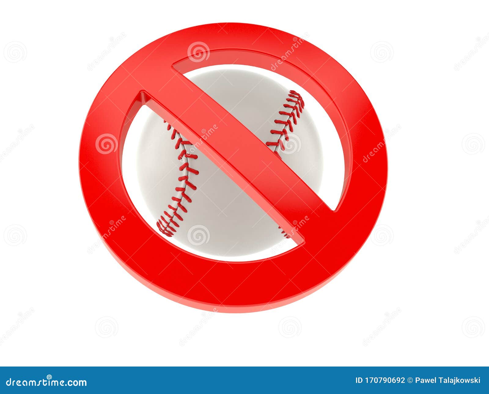 Baseball Ball with Forbidden Symbol Stock Illustration - Illustration ...