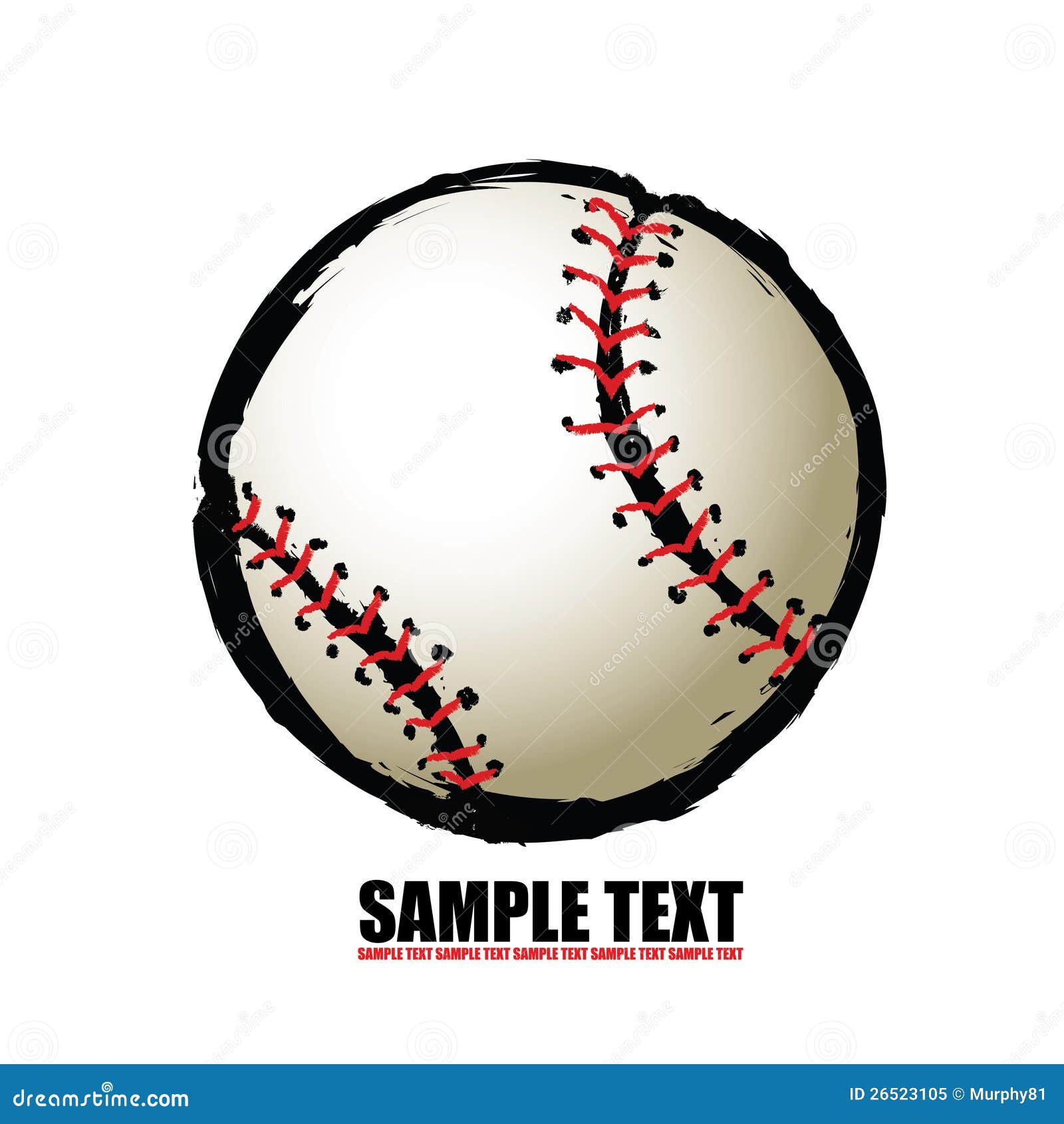 Baseball ball - free hand stock vector. Illustration of hand - 26523105