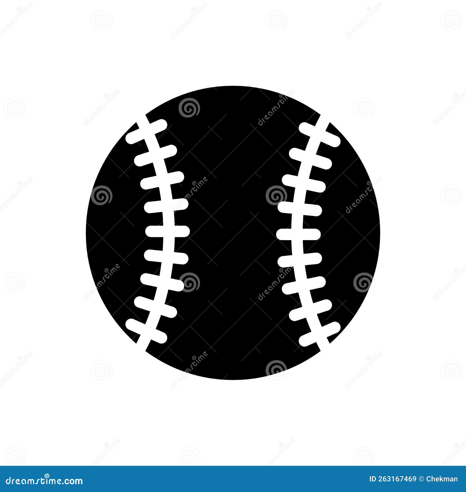 Baseball Ball Icon. Black Baseball Ball Sign on White Background Stock ...