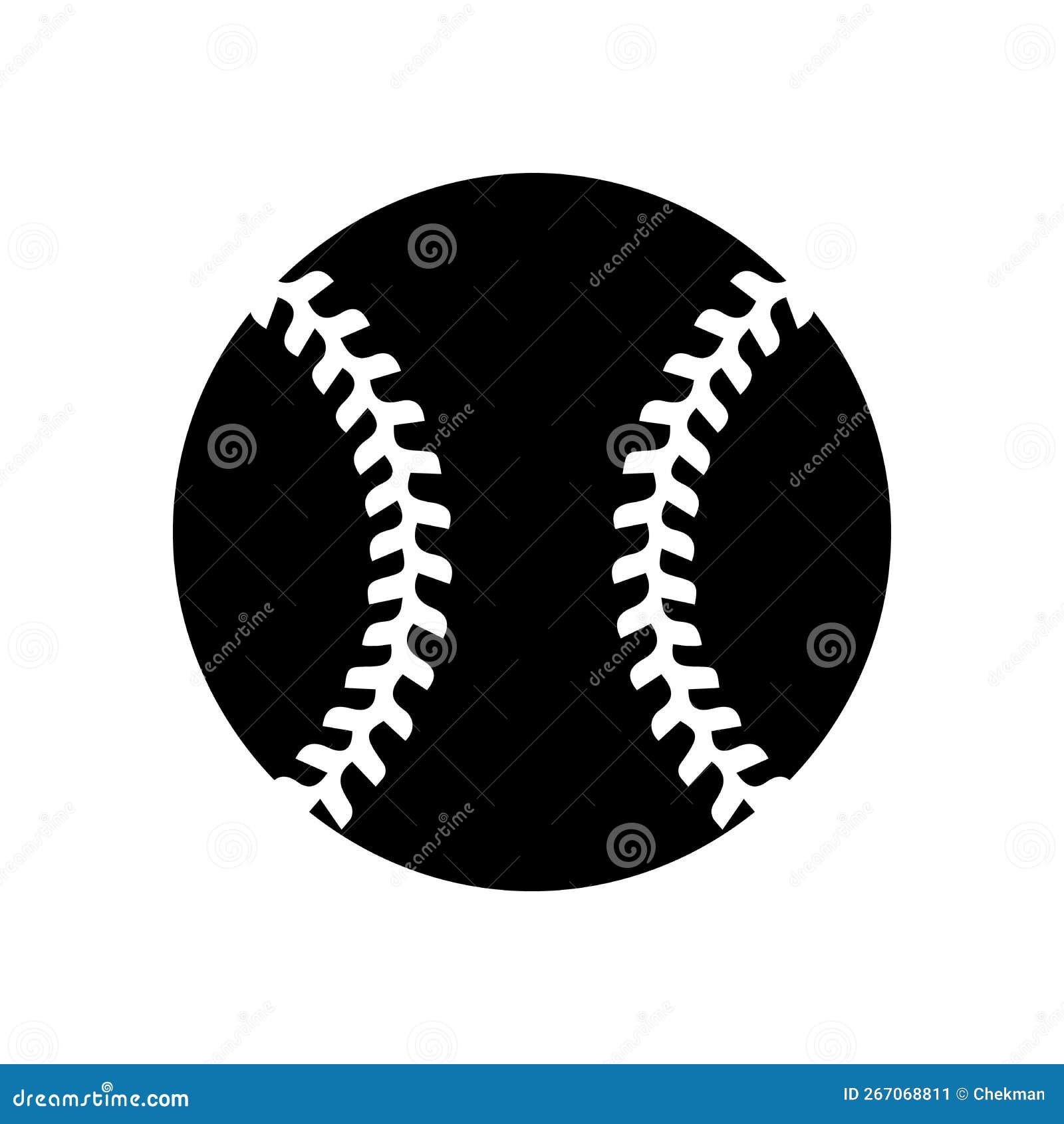 Baseball Ball Icon. Black Baseball Ball Sign on White Background Stock ...