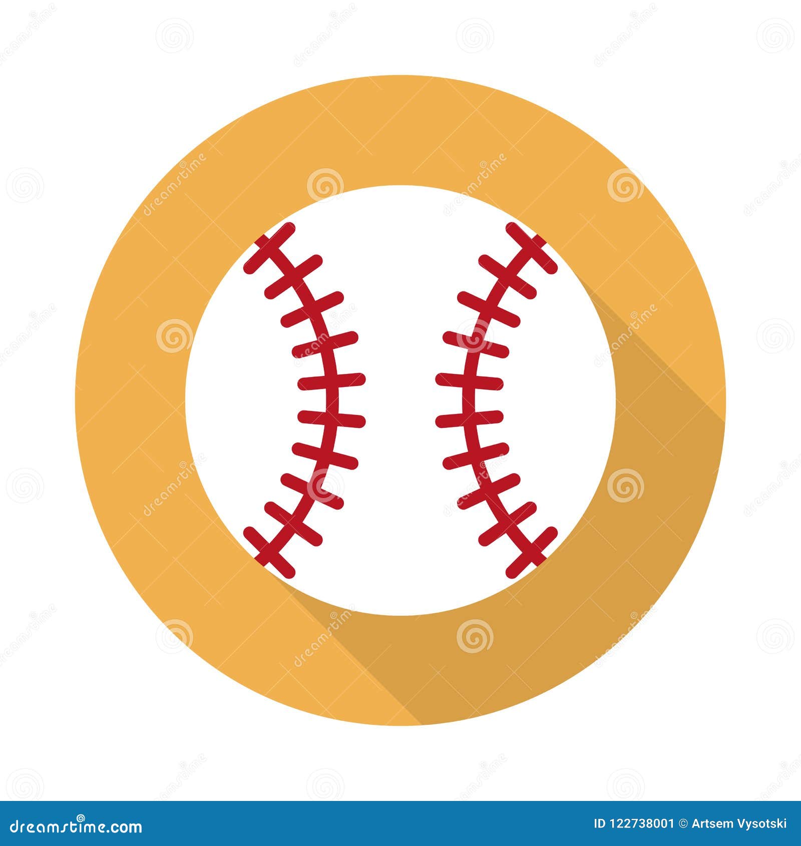 Baseball Ball Icon. Flat Design Style Modern Vector Illustration. Flat ...